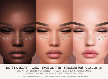 Second Life Marketplace - Dotty's Secret - Cleo - Face Glitter [LELUTKA ...